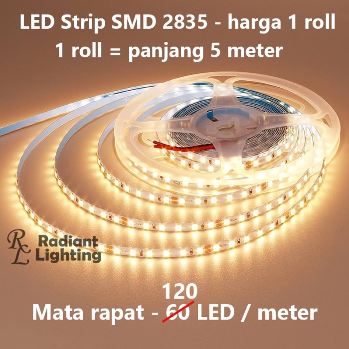 Jual Lampu LED strip 12V SMD 2835 IP20 mata rapat kecil INDOOR | Shopee Indonesia