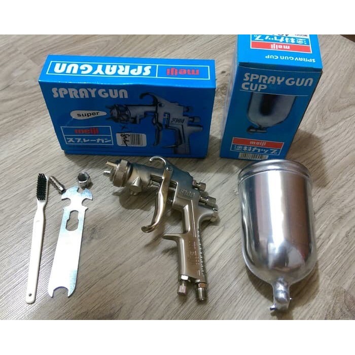 Jual Spray Gun Meiji F100 F 100 Tabung Atas Super Tain | Shopee Indonesia