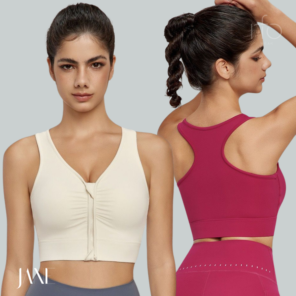 Jual Jane Sports Bra with Front Zipper | Shopee Indonesia