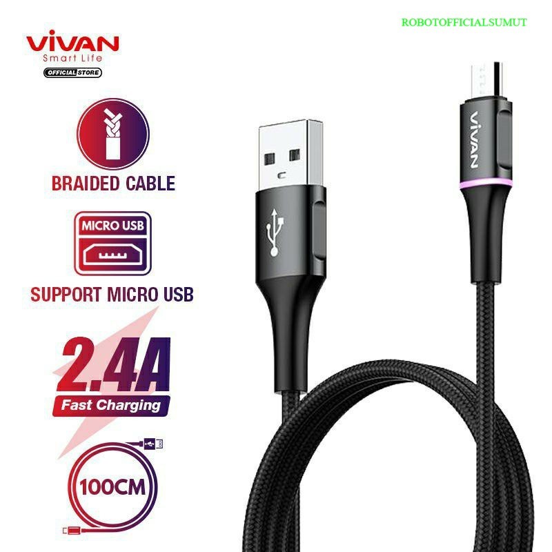 Jual Vivan Kabel Data VDM Micro USB / VDC Type-C / VDL Lightning 100cm ...