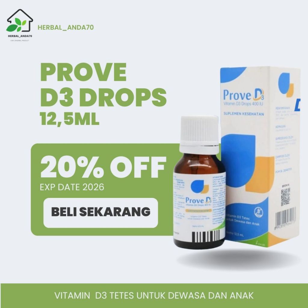 Jual Prove D3 Drop Vitamin Tetes D3 400 IU Tetes 12.5mL/Vitamin D/Daya ...