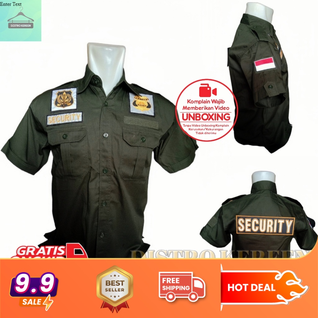Jual HEM KEMEJA ARMY SECURITY EMBLEM NYALA VELCRO DAPAT DI LEPAS ...