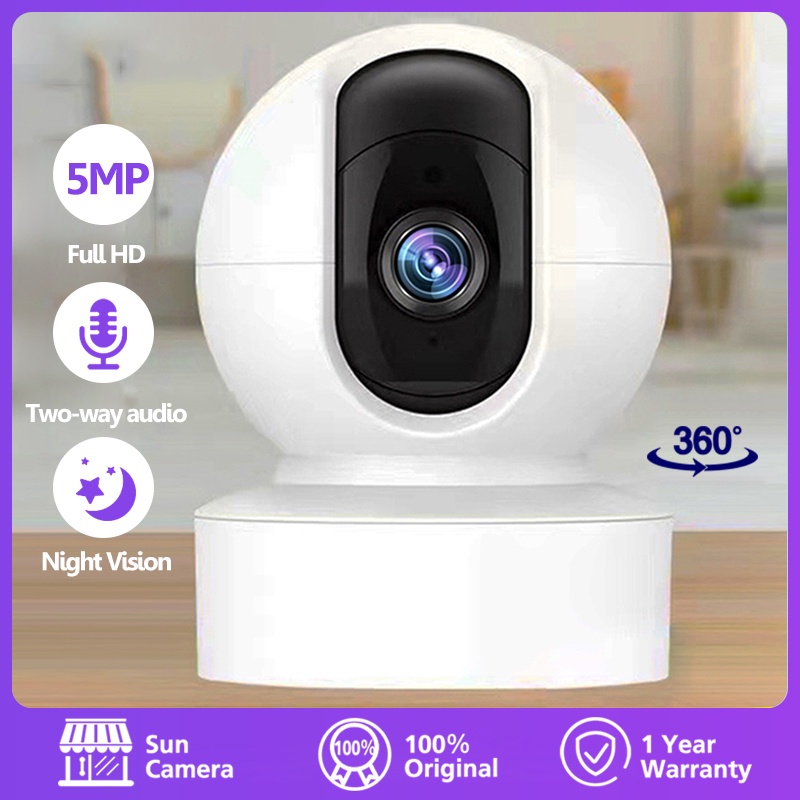 Jual CCTV WiFi 5MP Full HD Kamera Indoor IP Smart Camera cctv PTZ 360 ...