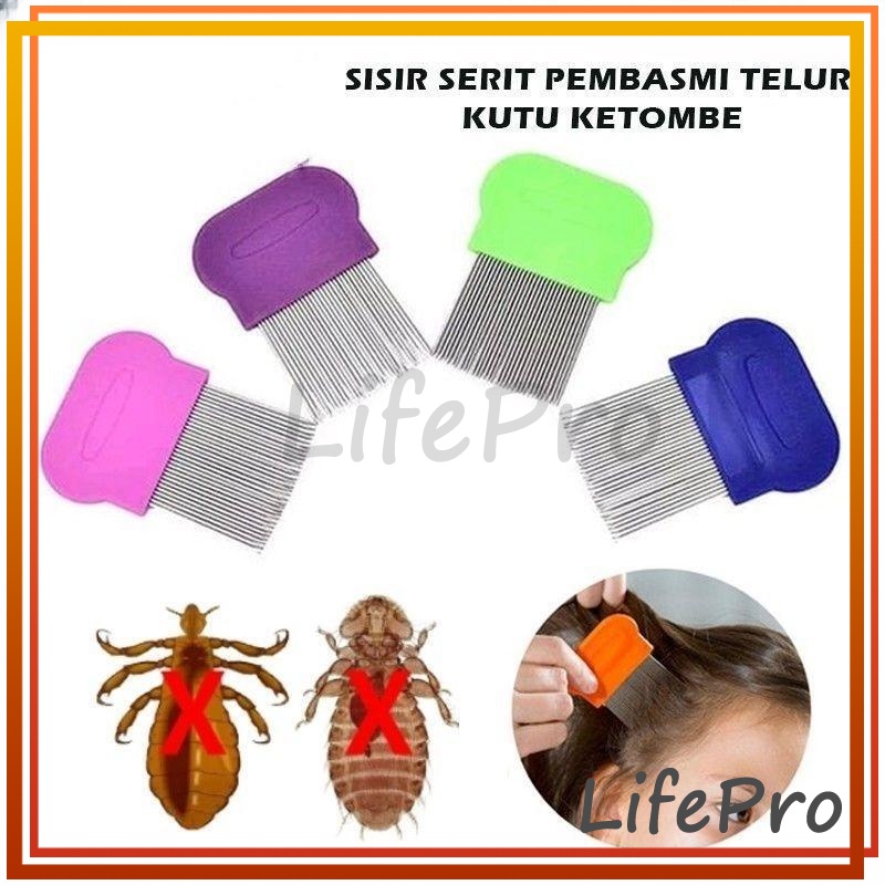 Jual Lifepro Sisir Serit Kutu logam Pendek / Sisir Pembasmi Ketombe ...