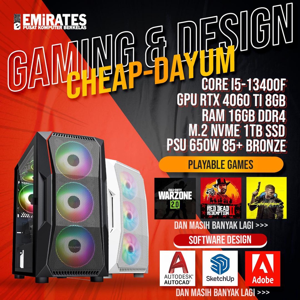 Jual PC RAKITAN | i5-13400F | RTX 4060 Ti | 1TB SSD | 16GB | GAMING ...