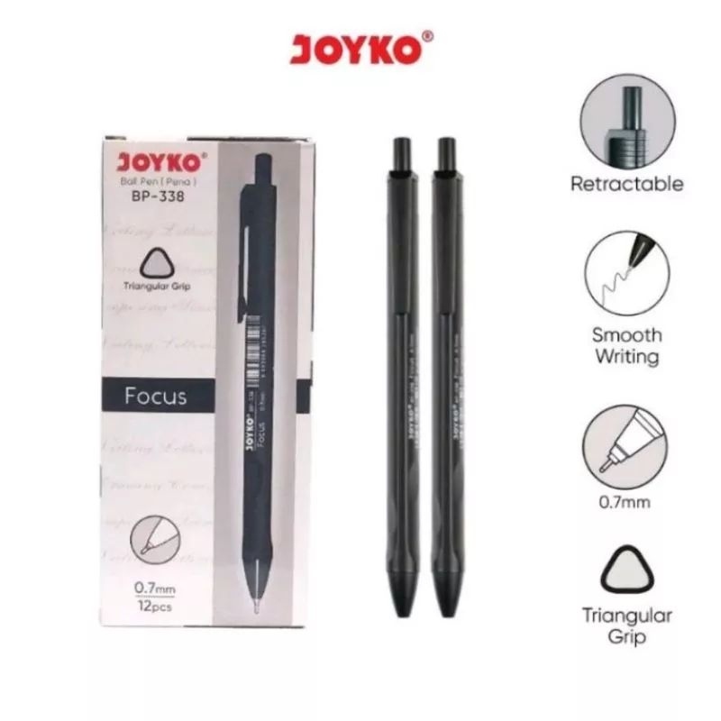 Jual Ball Pen Pulpen Pena Joyko BP-338 Focus 0.7 mm (12pc) | Shopee ...
