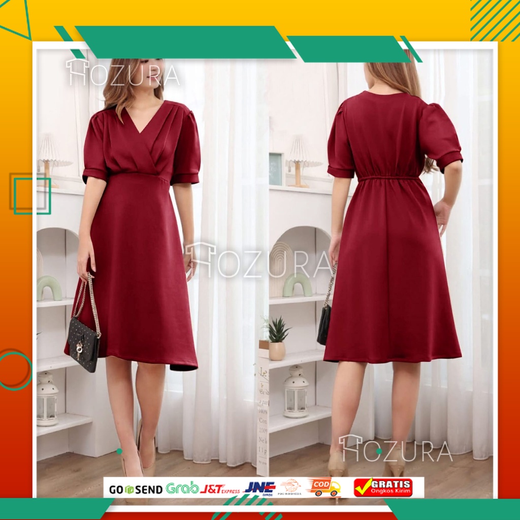 Jual DRESS GAUN PESTA MODEL BARU /Hozura - Dress Midi Cocktail Elisa ...
