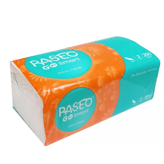 Jual Tissue Paseo Go Smart 200/390 Sheets 3 Ply Soft Pack Facial Tisu ...
