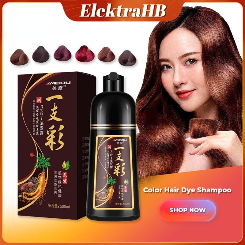 Jual Pewarna Rambut Hair Dye Color Natural Instant Shampoo Cover Gray ...