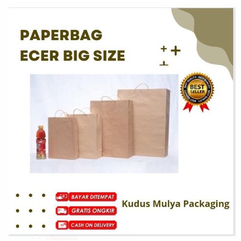 Jual PAPER BAG SEMI BESAR POLOS / PAPERBAG POLOS 17 X 24 X 5 / TAS ...