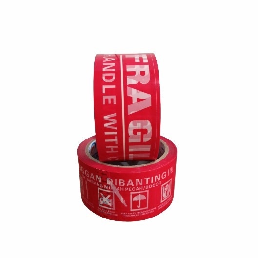 Jual PROMO! Lakban Fragile Merah / Solasi Fragile 60 Yard x 48mm Lakban ...