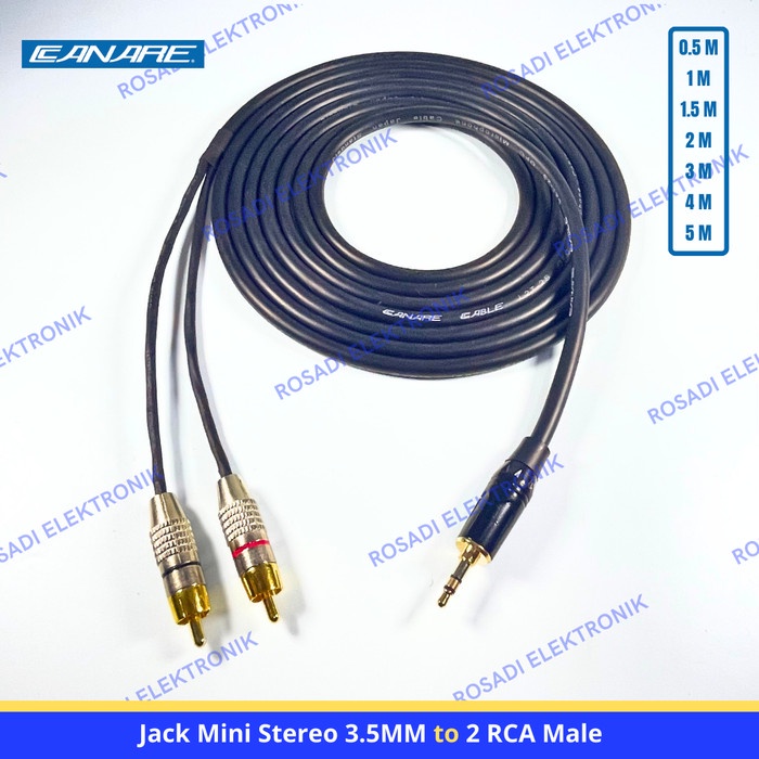 Jual kabel rca 2 ke 1 aux 3.5mm to 2 rca male jack mini stereo trs ...