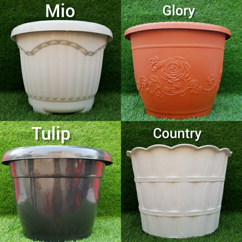 Jual (1pc) POT BESAR 40 : glory mio country tulip pot cantik tebal pot ...