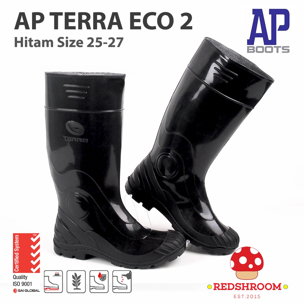 Jual Sepatu Boot Tinggi AP Boots AP TERRA ECO 2 HITAM Lokal Karet ...