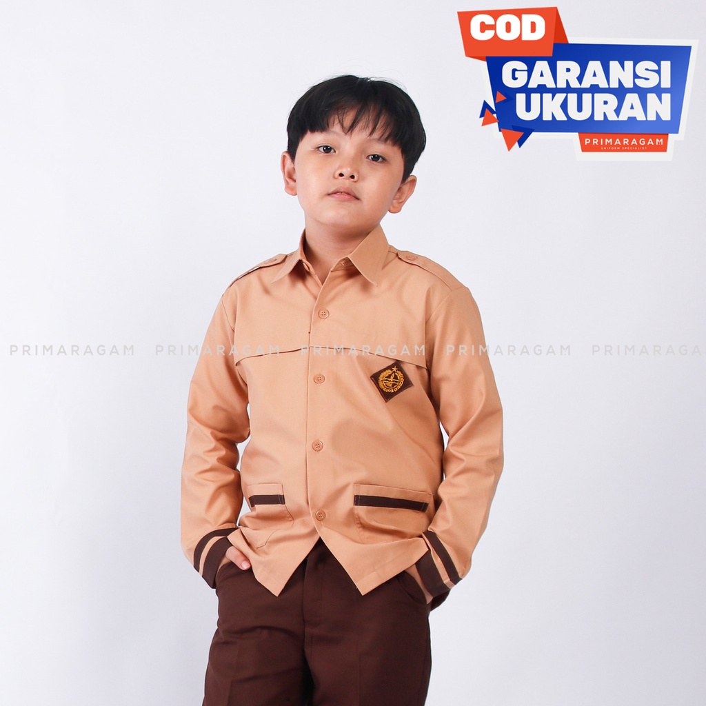 Jual Seragam kemeja baju pramuka sd sekolah dasar siaga lengan tangan ...
