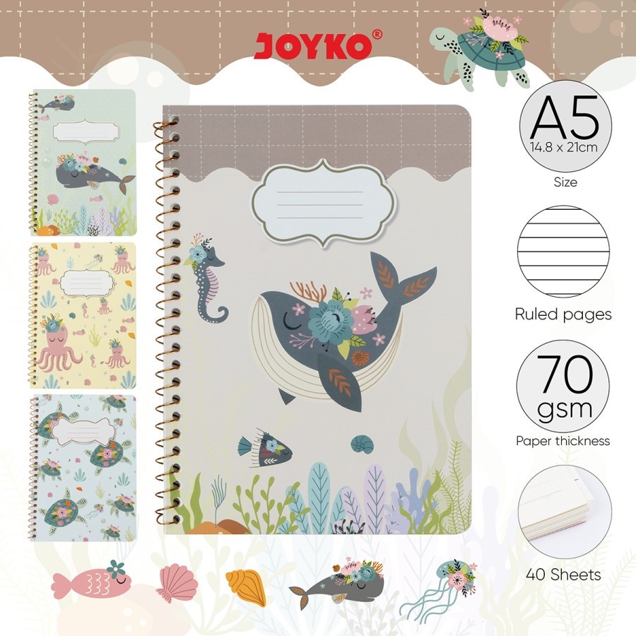 Jual Buku Tulis Catatan Bergaris Ruled Notebook Joyko NB-730 Ocean ...
