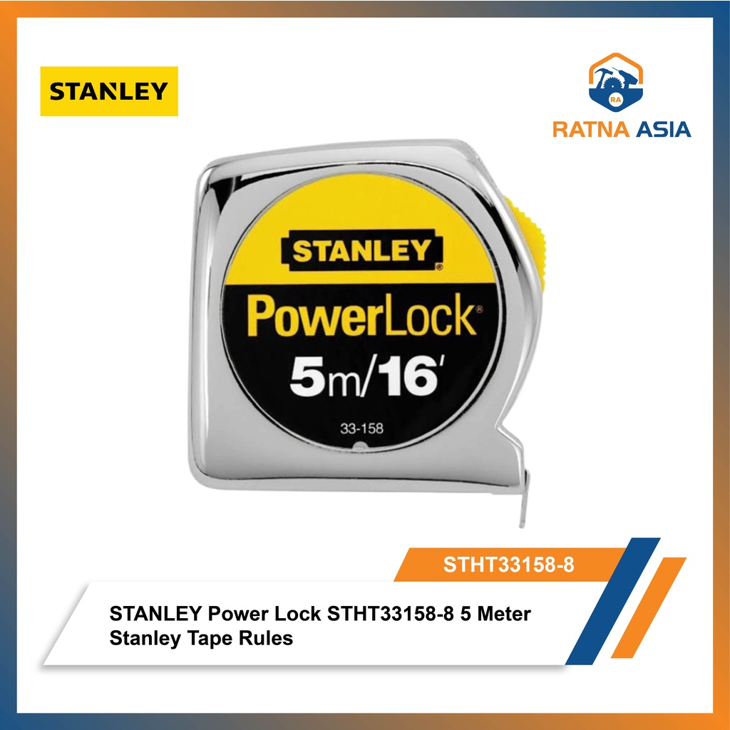 Jual Stanley STHT33158-8 Meteran PowerLock Tape 16" 5m Case-19mm ...