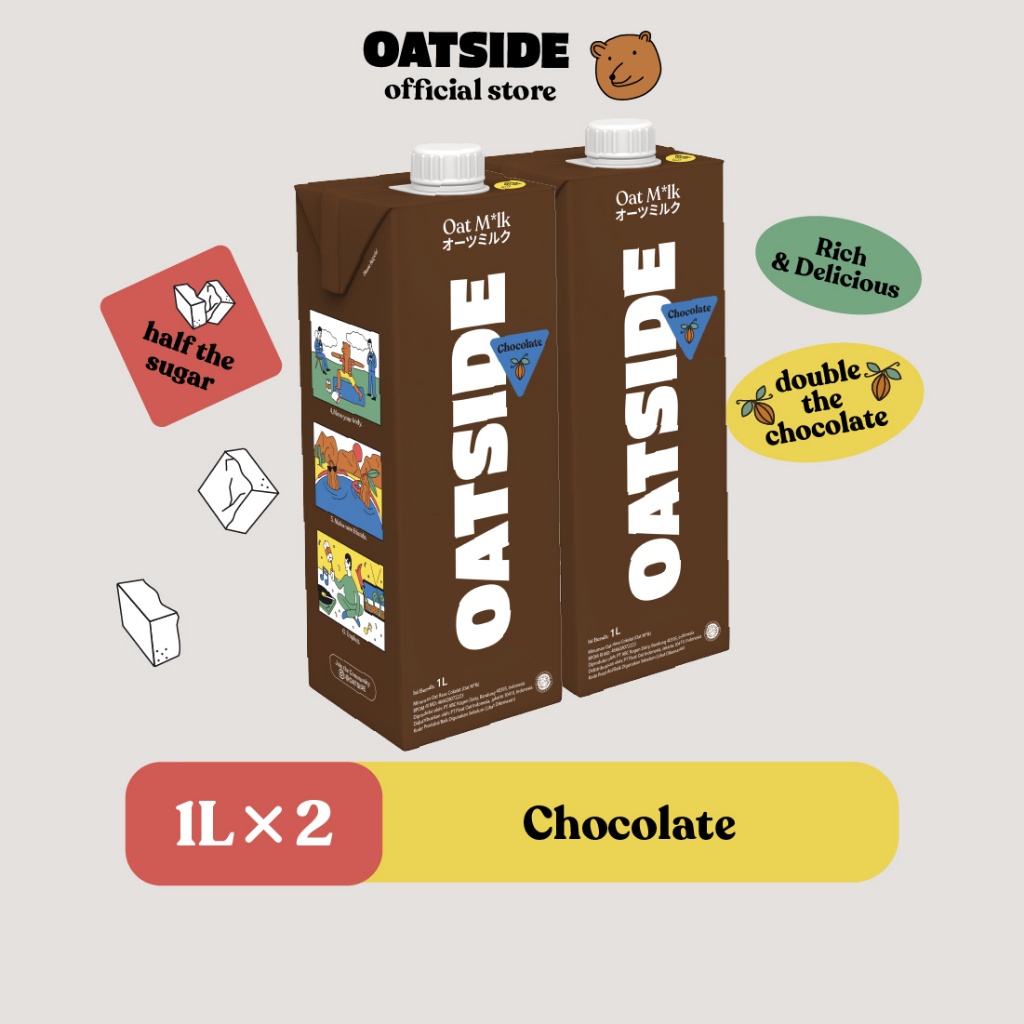 Jual OATSIDE Oat Milk Chocolate 1L (2pcs) | Susu Oat Rasa Cokelat ...