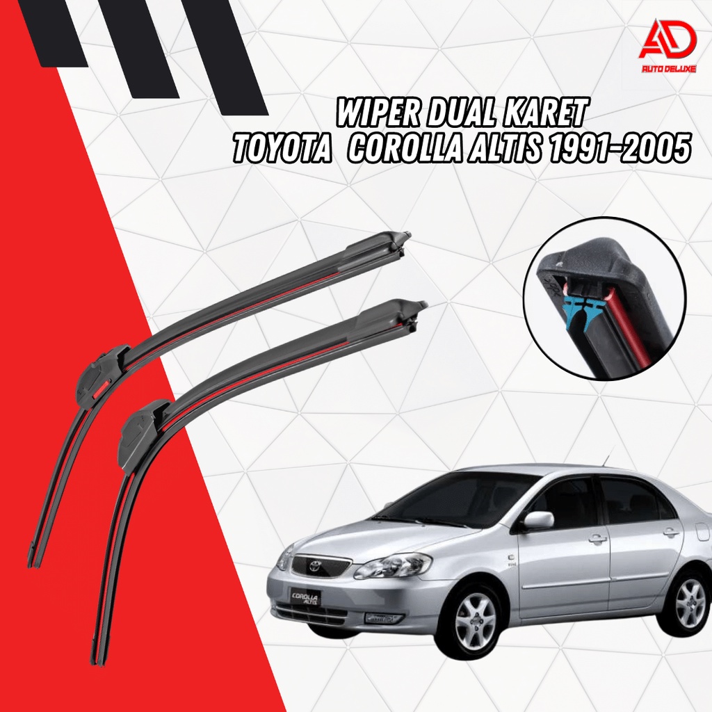 Jual Wiper Dual Karet Double Karet Toyota Corolla Altis 1991 - 2005 ...