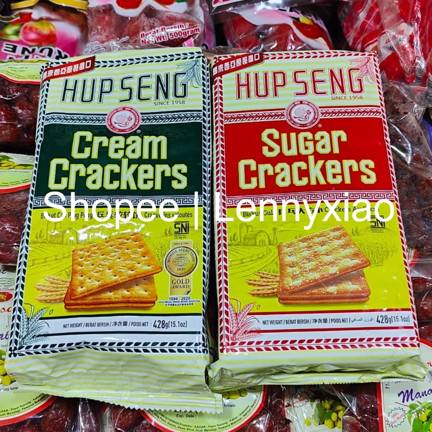 Jual Biskuit Gula Polos Cream Sugar Cracker Ping Pong Pingpong HUP SENG ...