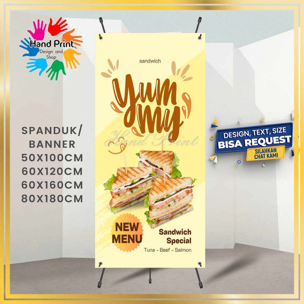Jual SPANDUK / BANNER / MMT Sandwich Ayam Roti Bakar Buat Promosi ...