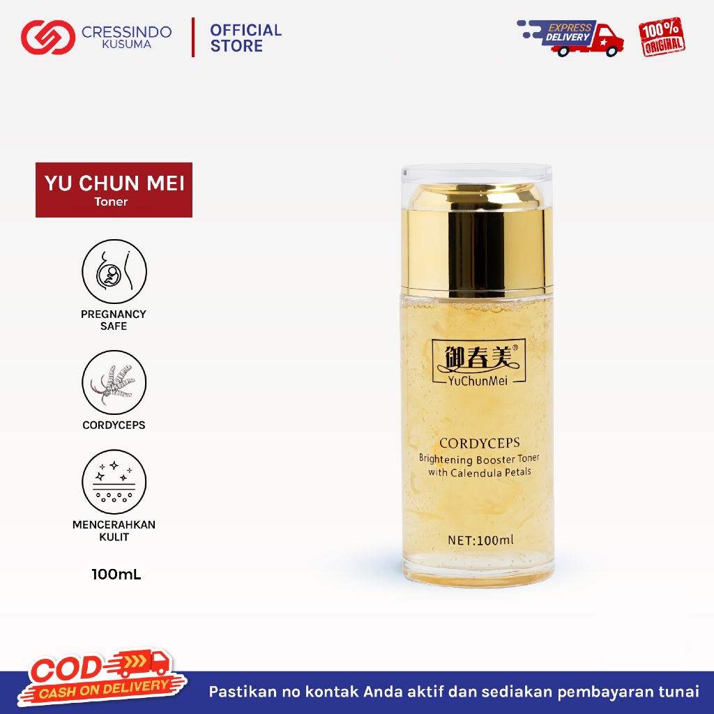 Jual [BPOM ORIGINAL LOKAL] YU CHUN MEI CORDYCEPS Brightening Toner With Calendula Petals 100ml ...
