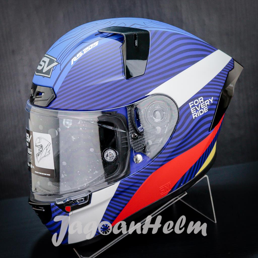 Jual RSV HELM FFS21 MOTIF RS 205 | MATT BLUE WHITE RED | SINGLE VISOR ...