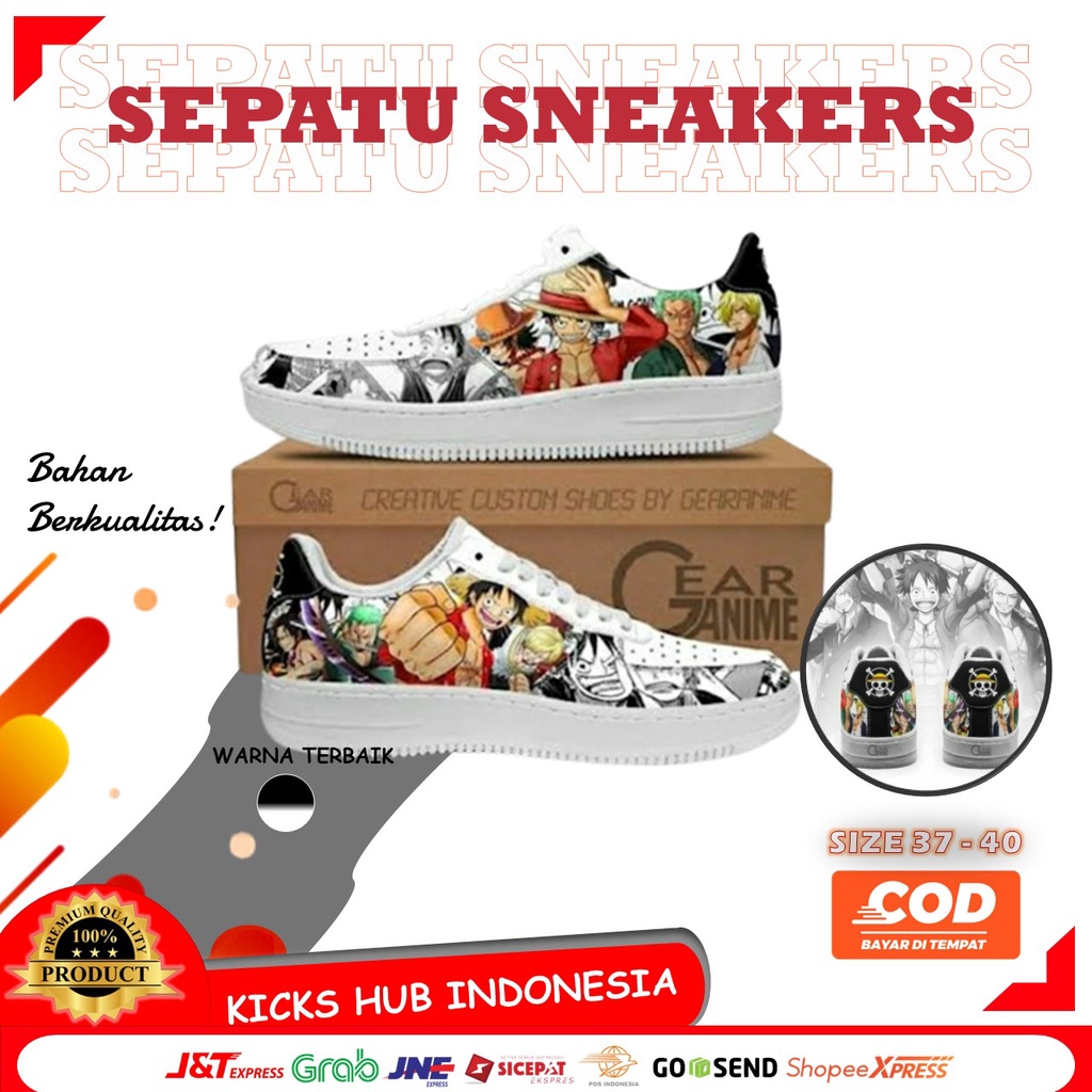 Jual Sepatu Sneakers Laki Perempuan Anime One Piece Luffy Family Size ...