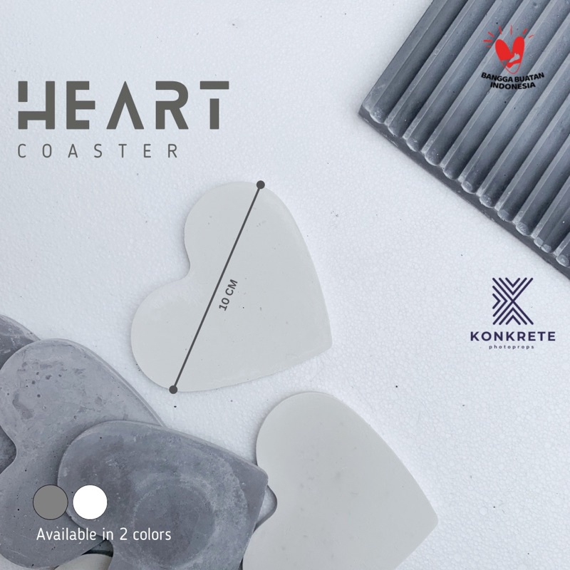 Jual Tatakan Semen Bentuk Hati - Konkrete Photoprops - Concrete Coaster ...