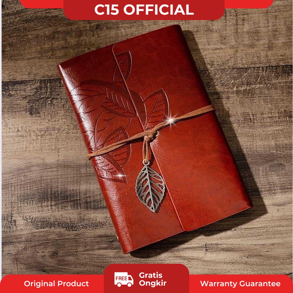Jual C15 Buku Catatan Binder Kulit Retro Leaf 185 x 125 mm | Shopee ...