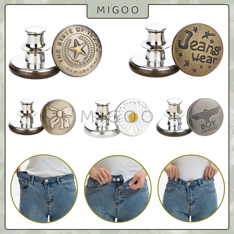 Jual MiGoo 5/10PCS Kancing Pengecil Jeans Unisex Kancing Jeans Dapat ...