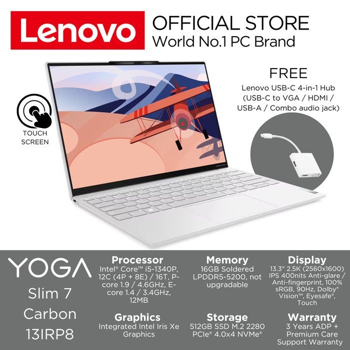 Jual Lenovo Yoga Slim 7 Carbon 13IRP8 2QID Touch EVO Core i5 Gen13 16GB ...