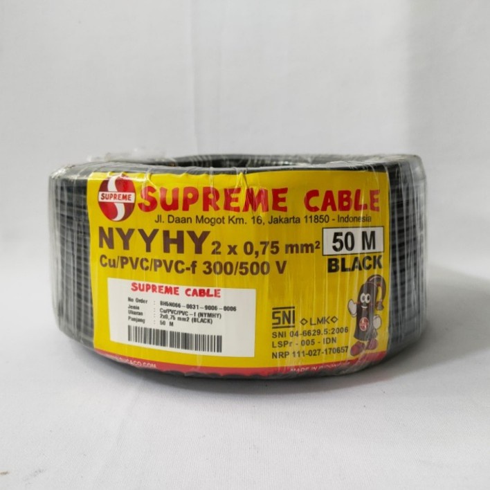 Jual KABEL SERABUT NYYHY 2X0,75MM 2X0,75 MM 2X0.75MM SUPREME 50M METER | Shopee Indonesia