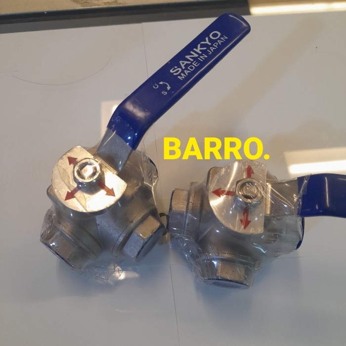 Jual Ball Valve 3way 2" Inch SS 316 tipe T port Sankyo Stop Kran 3 way | Shopee Indonesia