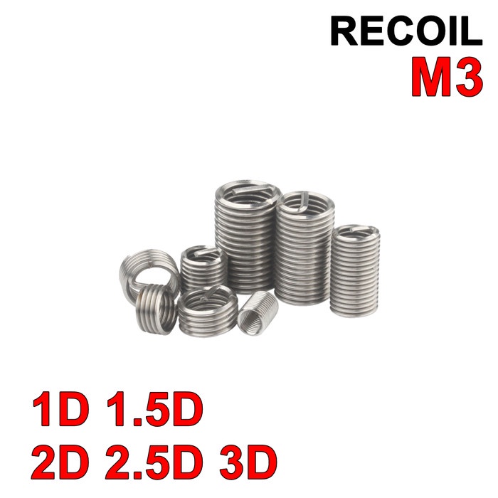 Jual Recoil M3X0.5 Thread Helicoil M3 Drat Baut Repair Stainless Kunci ...