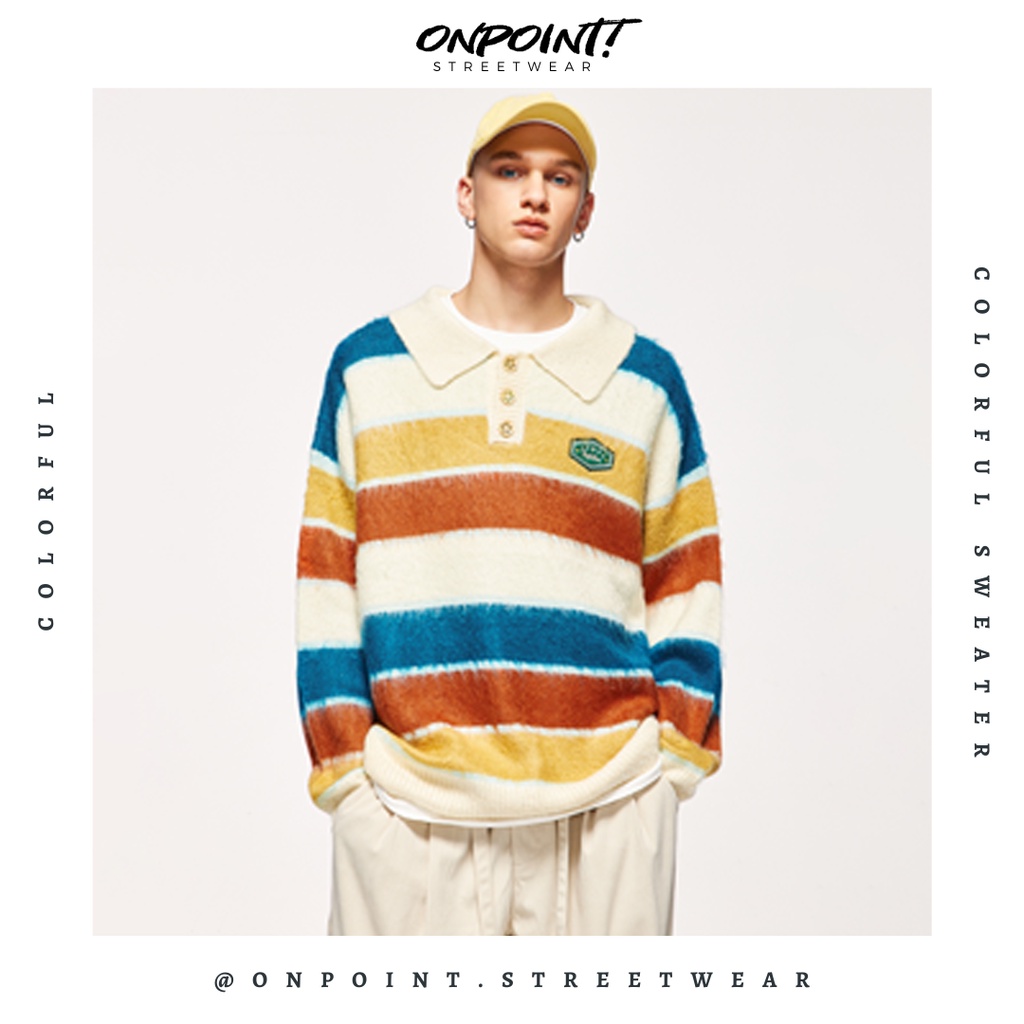 Jual Colorful sweater - sweater rajut pria wanita unisex streetwear ...