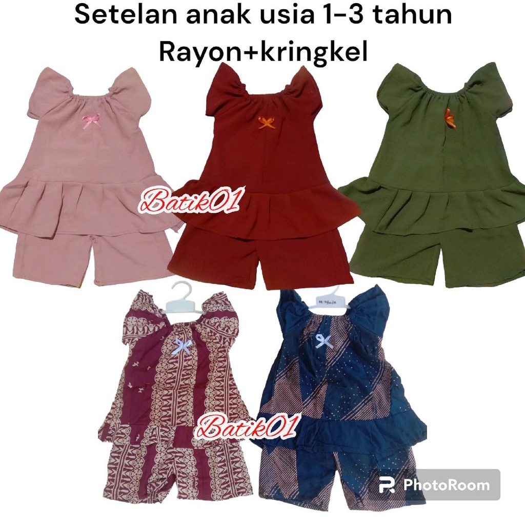 Jual PAKET ISI 10 PCS SETELAN ANAK PEREMPUAN USIA 1-3 TAHUN RAYON DAN ...