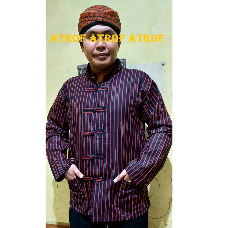 Jual Surjan Lurik Sanghai Koko / Baju Adat Jawa Model Sanghai Sulur ...
