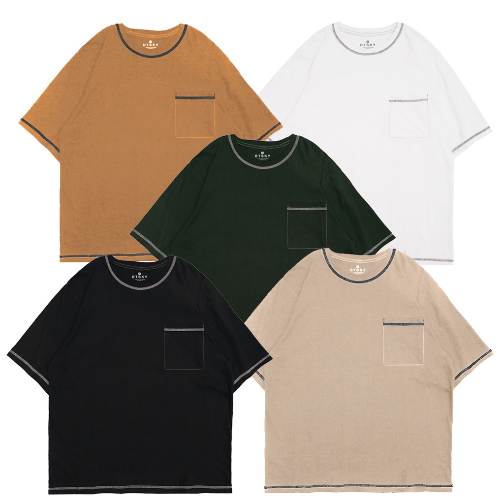 Jual Otsky Kaos Pria Pocket Motif Rantai Cotton Combed 24s | Shopee ...