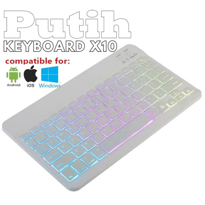 Jual Ratn Keyboard Bluetooth Wireless RGB LED Backlight Ringan, Slim ...