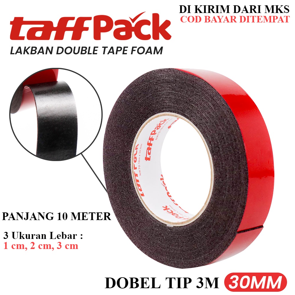 Jual JOR COD - TaffPACK Lakban Double Tape Foam 10 Meter ANTI AIR ...