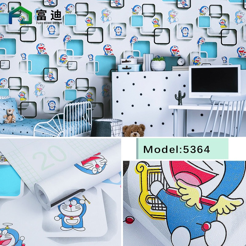 Jual Wallpaper Stiker Dinding Motif Doraemon 3D Ukuran 8m s/d 9m x 45cm wpp | Shopee Indonesia