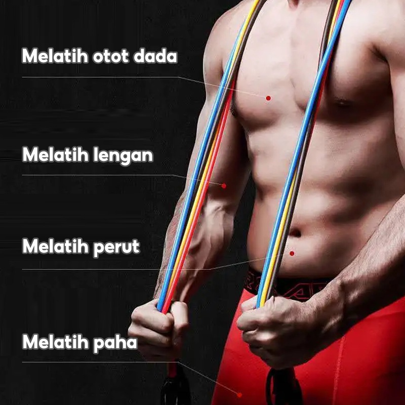 Jual YooWoo Resistand band set 11pcs /11in1 Set tali fitness/Set tali ...