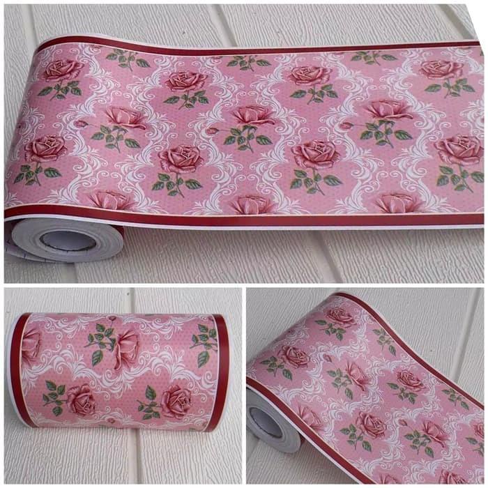 Jual WALL BORDER STIKER BUNGA MAWAR MERAH | Shopee Indonesia