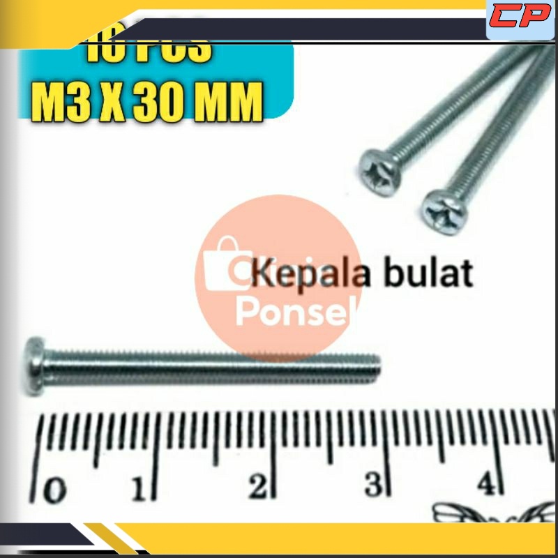 Jual 10 PCS BAUT M3 X 30 MM | Shopee Indonesia