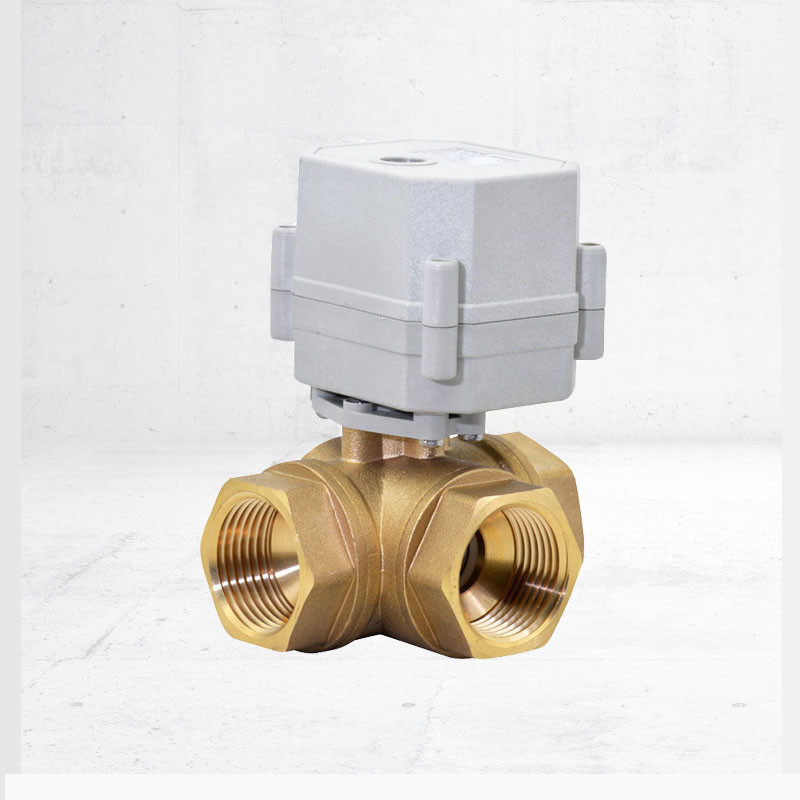 Jual 3-Way Analog Proportional Ball Valve Brass 4-20mA / 0-10V Control ...