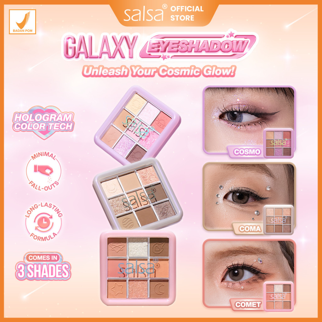 Jual SALSA Galaxy Palette Eyeshadow 9 Shades Netto 9 x 1.5g - Pigemnted ...
