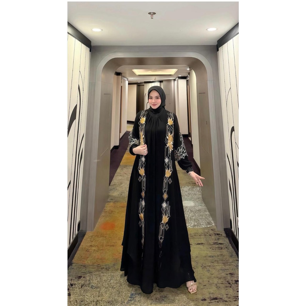Jual Gamis Abaya Turki Set Hijab Terbaru Rompi Terpisah Fashion Mewah ...