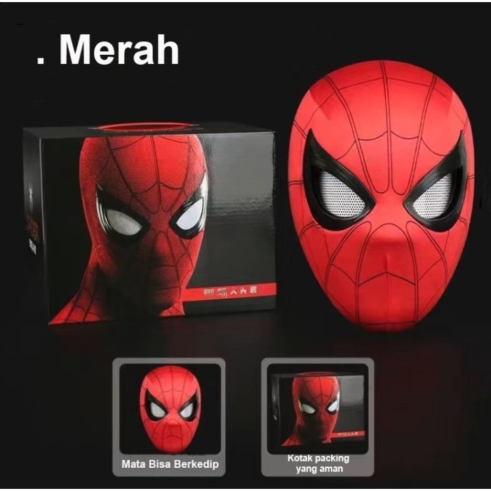 Jual Spiderman Mask Topeng Elektik Manual Dengan Mata Bisa Bergerak ...