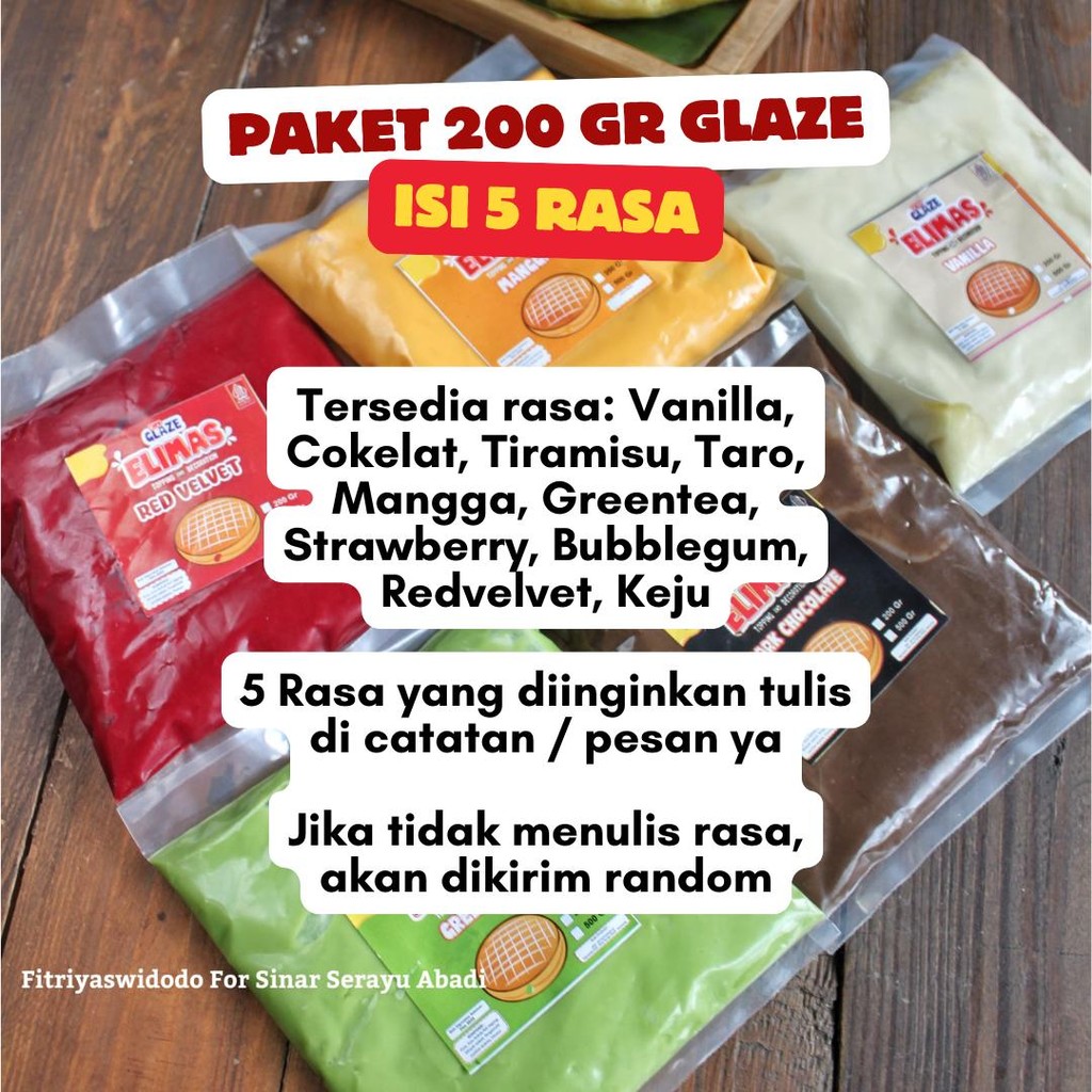 Jual Paket 200 Gram Glaze Isi 5 Rasa Bebas Tulis Catatan | Shopee Indonesia